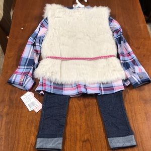 Little Lass | Matching Sets | Little Lass 3 Pc Fur Vest Outfit Set ...